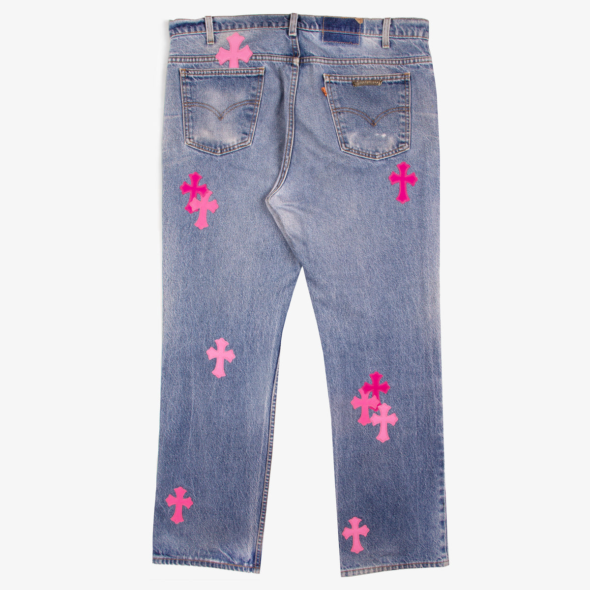 PINK TRICOLOR CROSS PATCH DENIM – OBTAIND